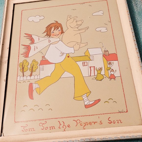 Art | Tom Tom The Pipers Son Framed Art Vintage Frame Has Wear | Poshmark